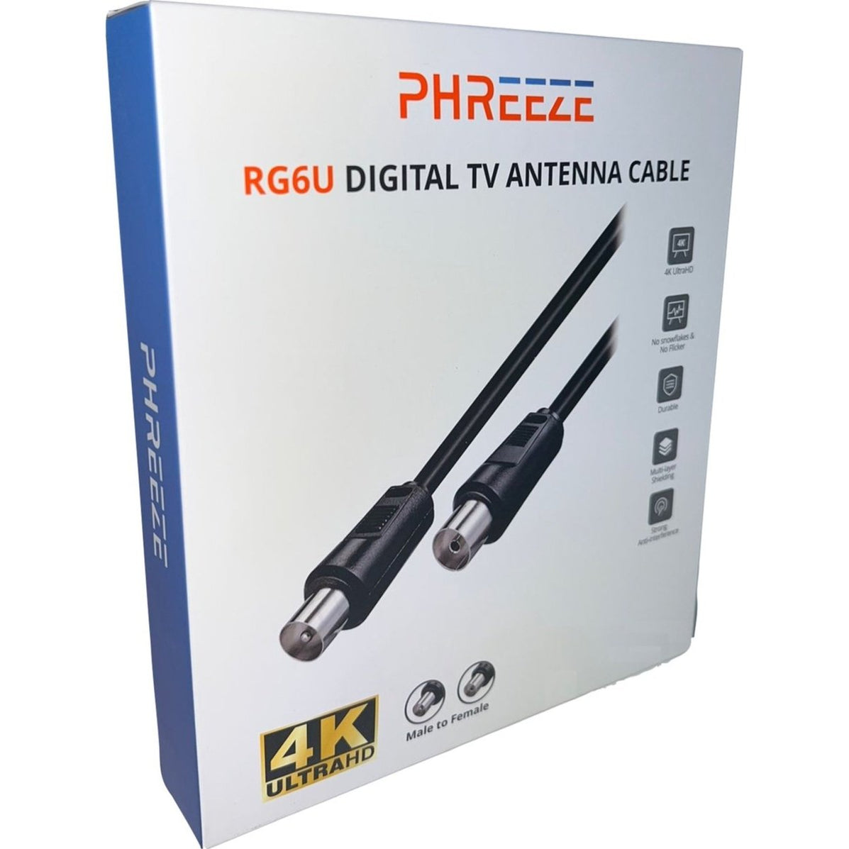 Professionele Ziggo coax Internetkabel - 4K Ultra HD - 1M — Phreeze