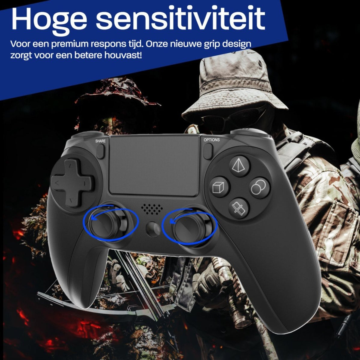 PS4 Controller met Dual Shock - PS3 Compatibel - Draadloos — Phreeze