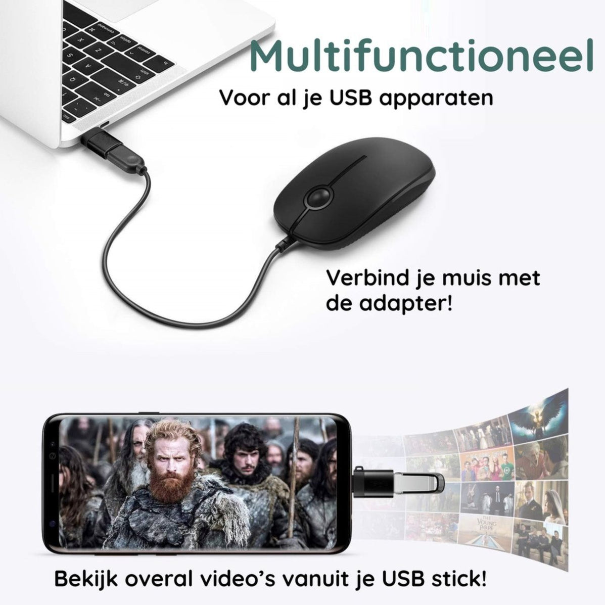 USB-C naar USB-A Adapter - Thunderbolt 3 ondersteuning — Phreeze